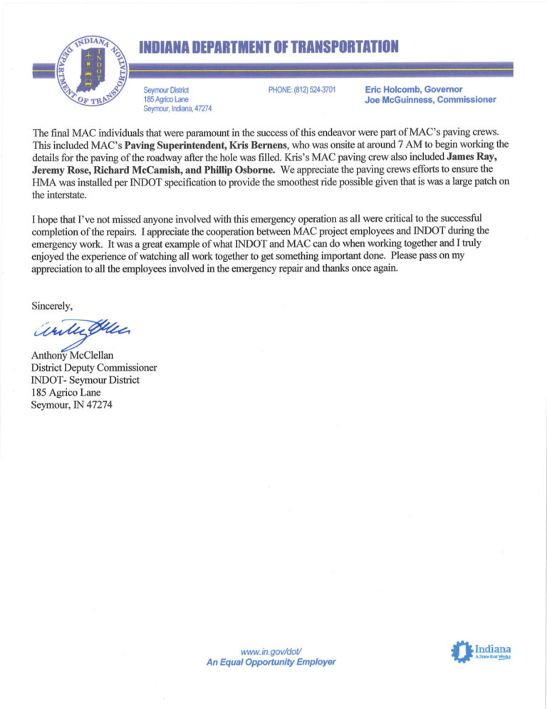 MAC Construction recognized for I-265 Sinkhole Repair